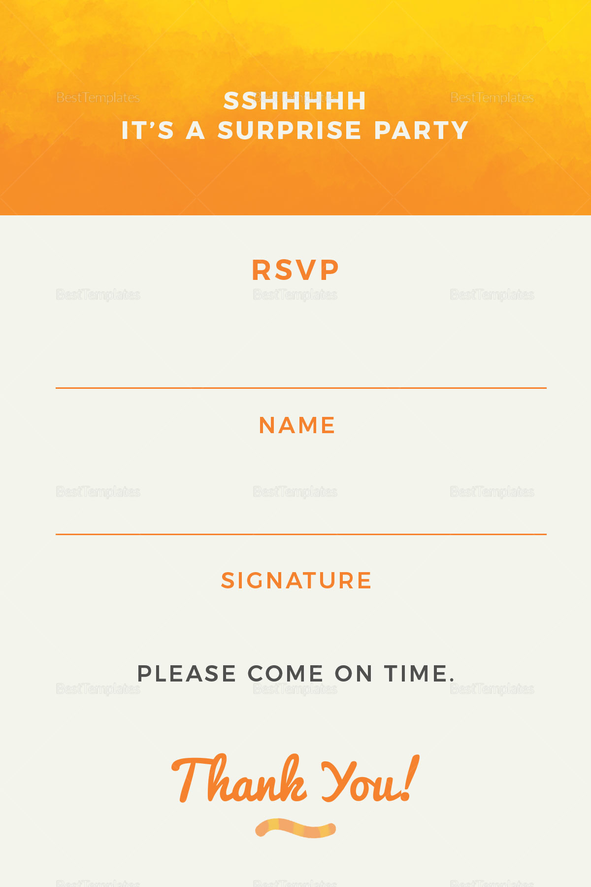 Surprise Birthday Party Invitation Design Template in PSD, Word ...