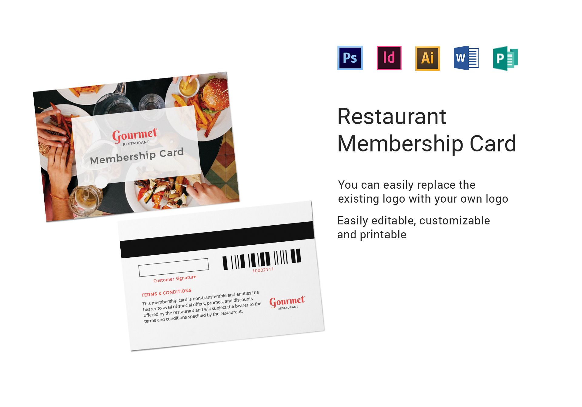 Restaurant Membership Card Template - Best Templates